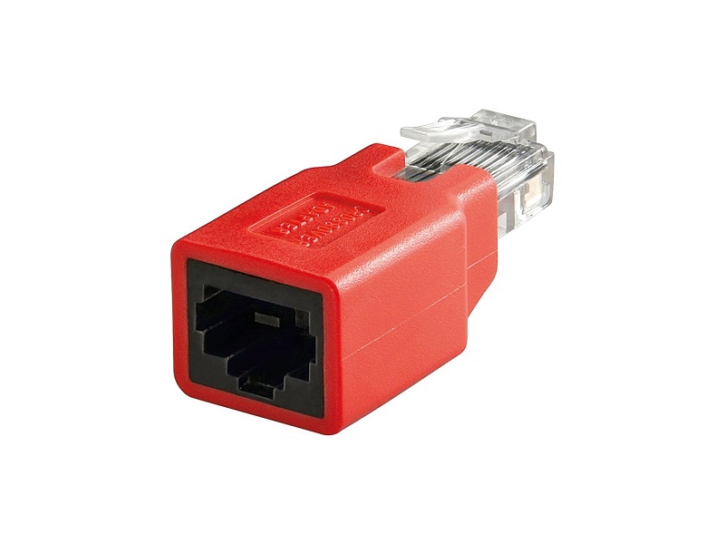 Adapter Cat.5e UTP RJ45 Crossover rot - Crossover-RJ45-Modularadapter ...